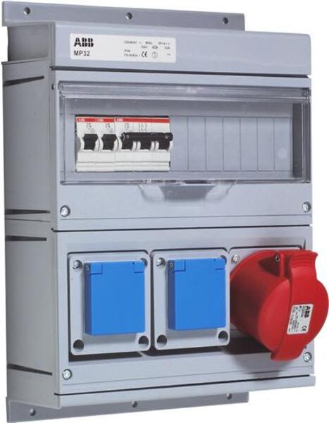 MP32-PLASTIC Abb Modular Combi Plastic, 32A, 1x3P+N+E 32A, 250x300x160 ...