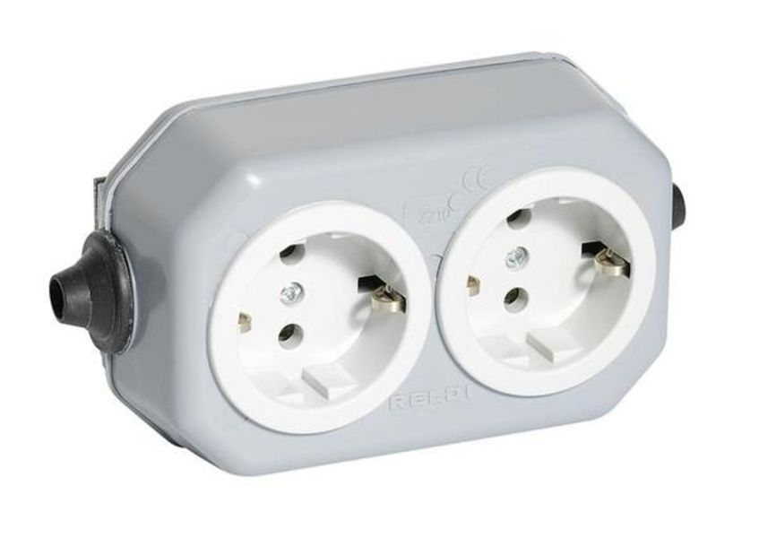 UJ-210-2 Abb Schuko outlet x2, 10/16A, 250V, IP44, 1P+E - Santa Clara ...