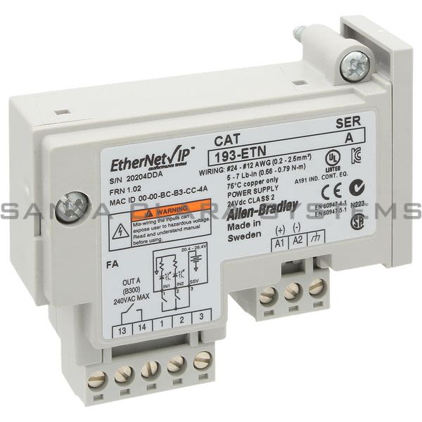 193-ETN Allen Bradley E1 Plus Ethernet/IP and Protection Module - Santa ...