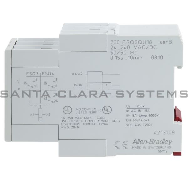 700-FSQ3QU18 Allen Bradley Timing Relay - Santa Clara Systems