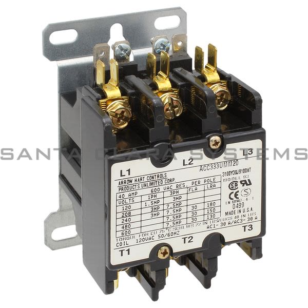 ACC333UMM20 Arrow Hart Controls CONTACTOR DEFINITE PURPOSE 30 AMPS 3 ...