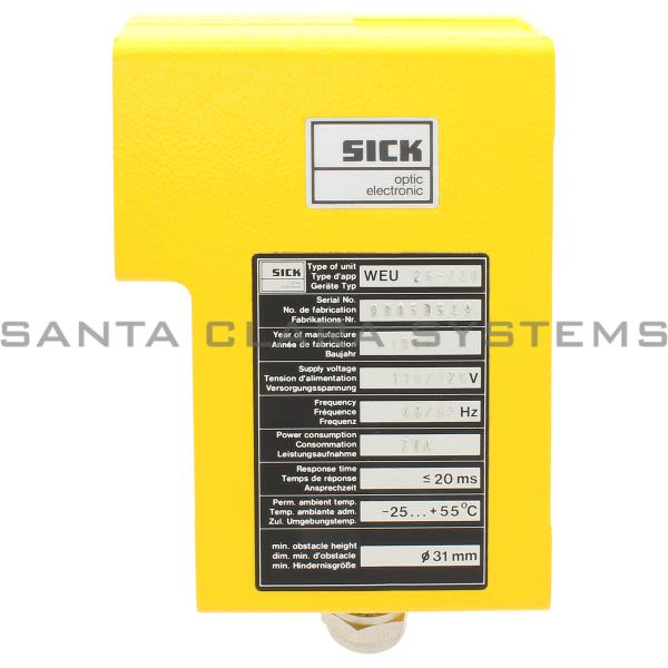 Weu26 720 Sick Photoelectric Sensor 1005093 Santa Clara Systems