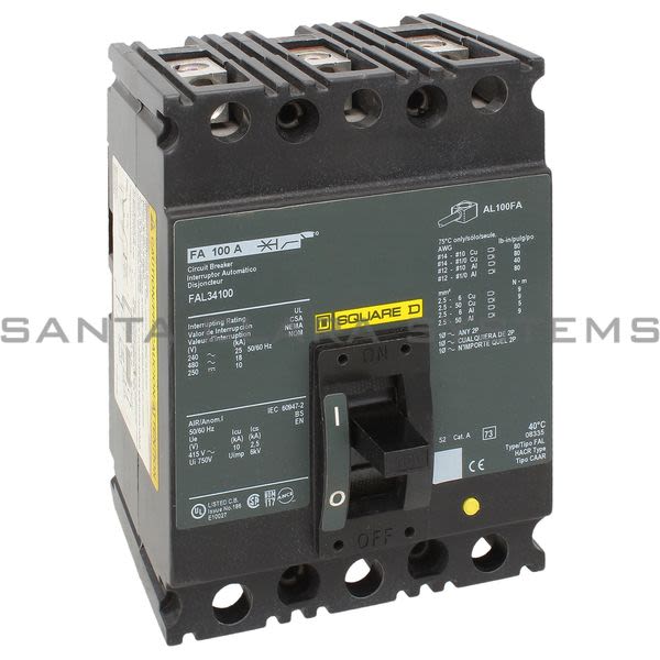 FAL34100 Square D Circuit Breaker - Santa Clara Systems