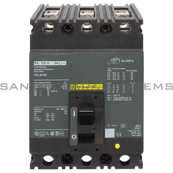 FAL34100 Square D Circuit Breaker - Santa Clara Systems