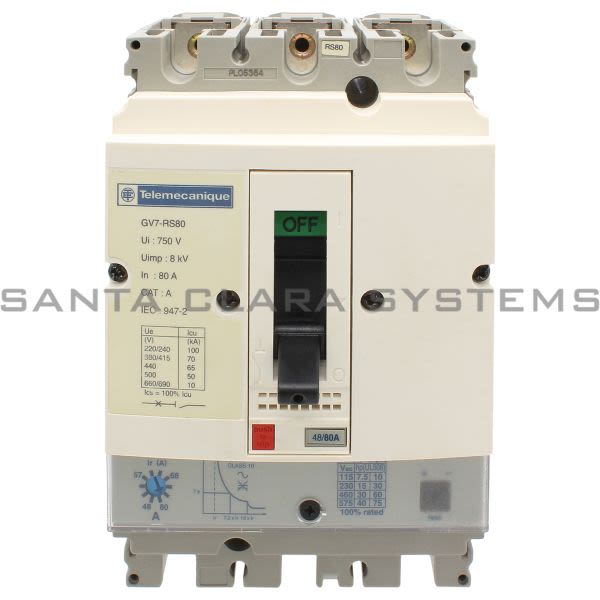 GV7RS80 Telemecanique TeSys GV7 - circuit breaker - 3P - AC-3 - 48...80 ...